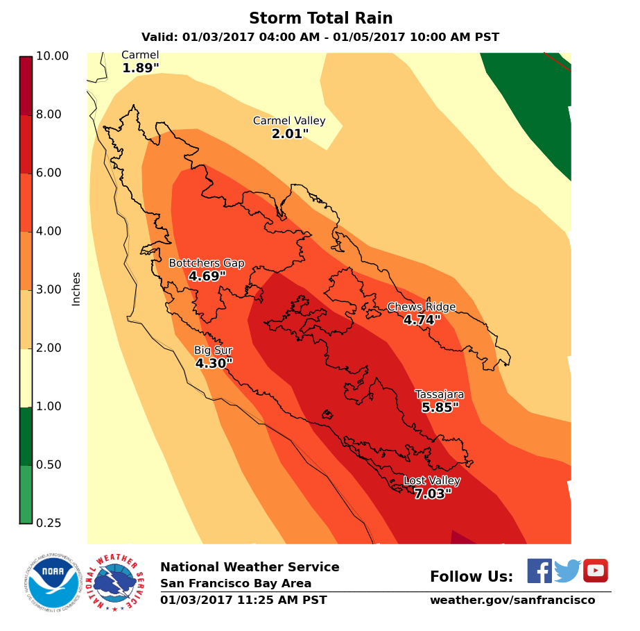 More than a foot of rain could fall in parts of California over next week