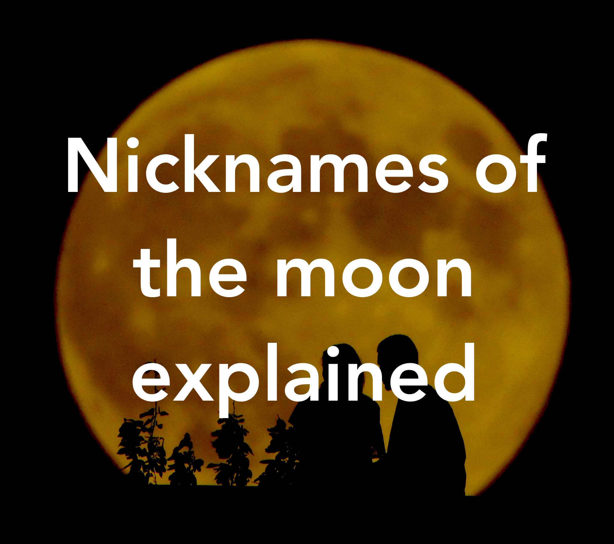 Full moon nicknames: wolf, strawberry, corn, blue moon, worm moon ...