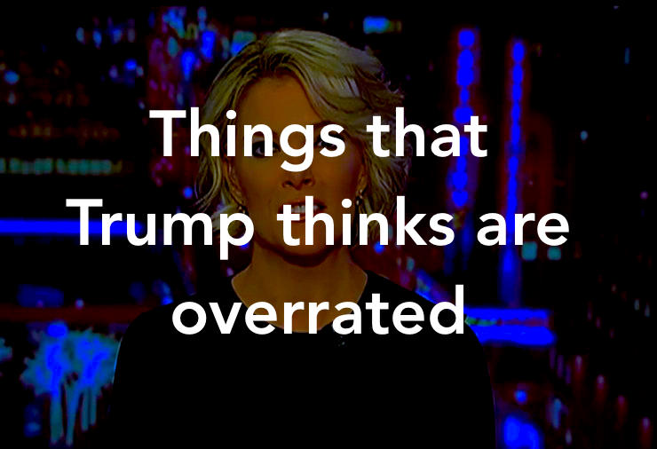 Things that are overrated according to Trump