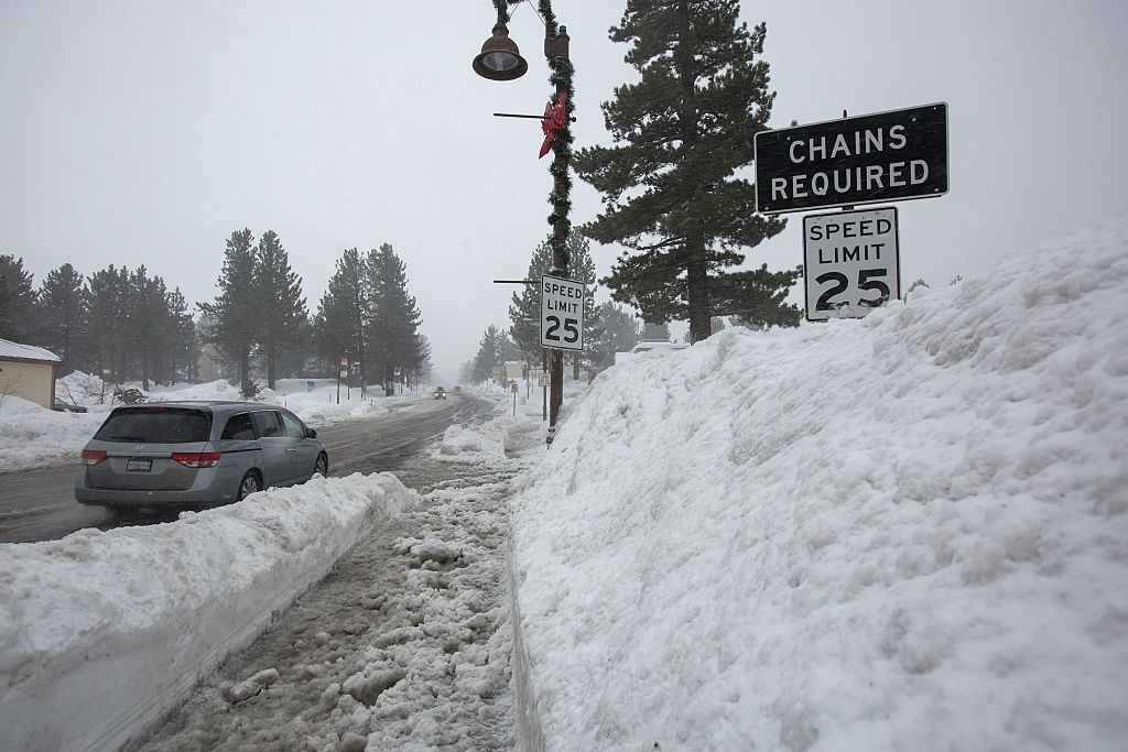 Video shows the remarkable snow piling up in the Sierra