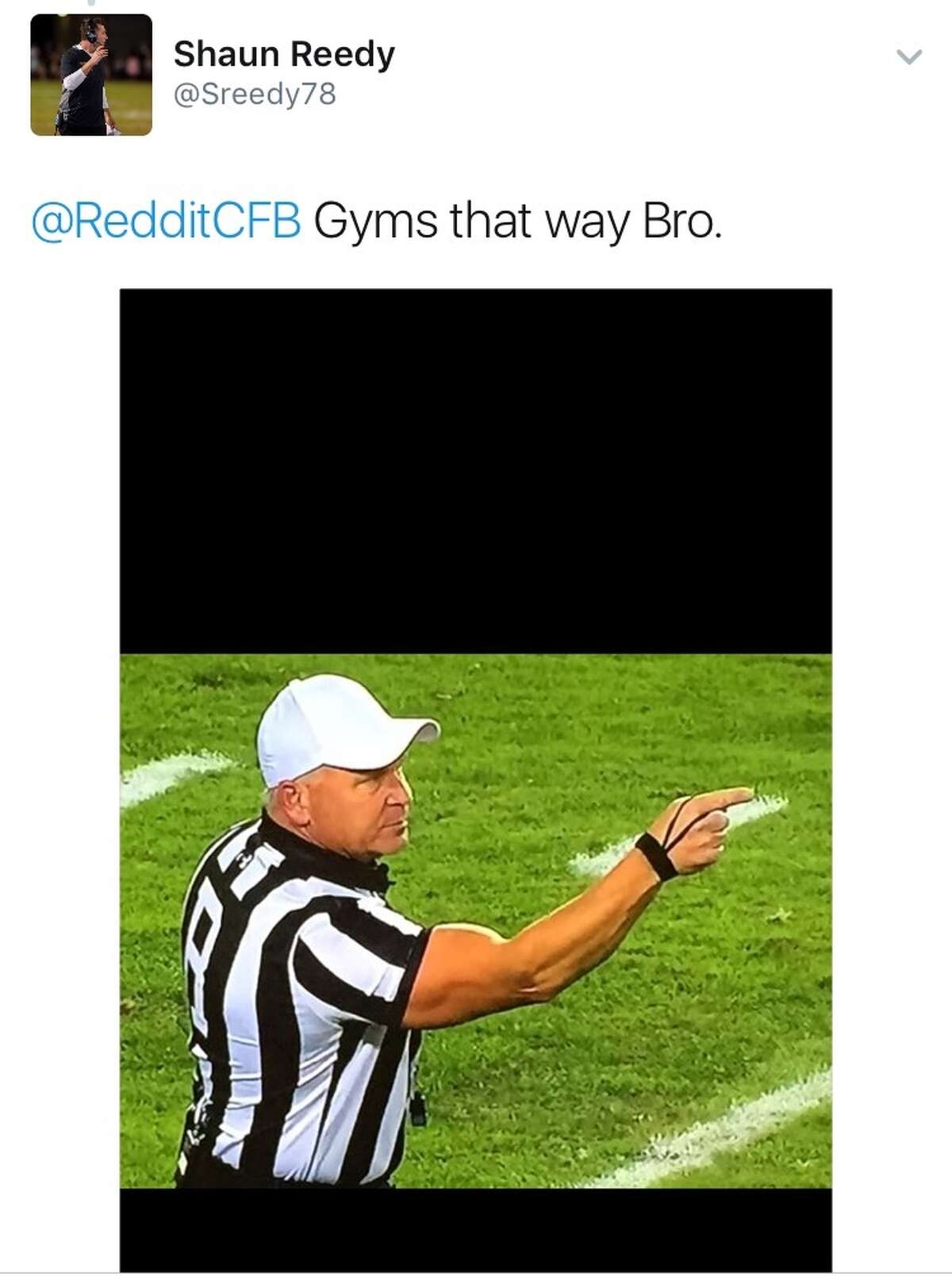 Referee with ripped arms in college title game a Southeast Texas native