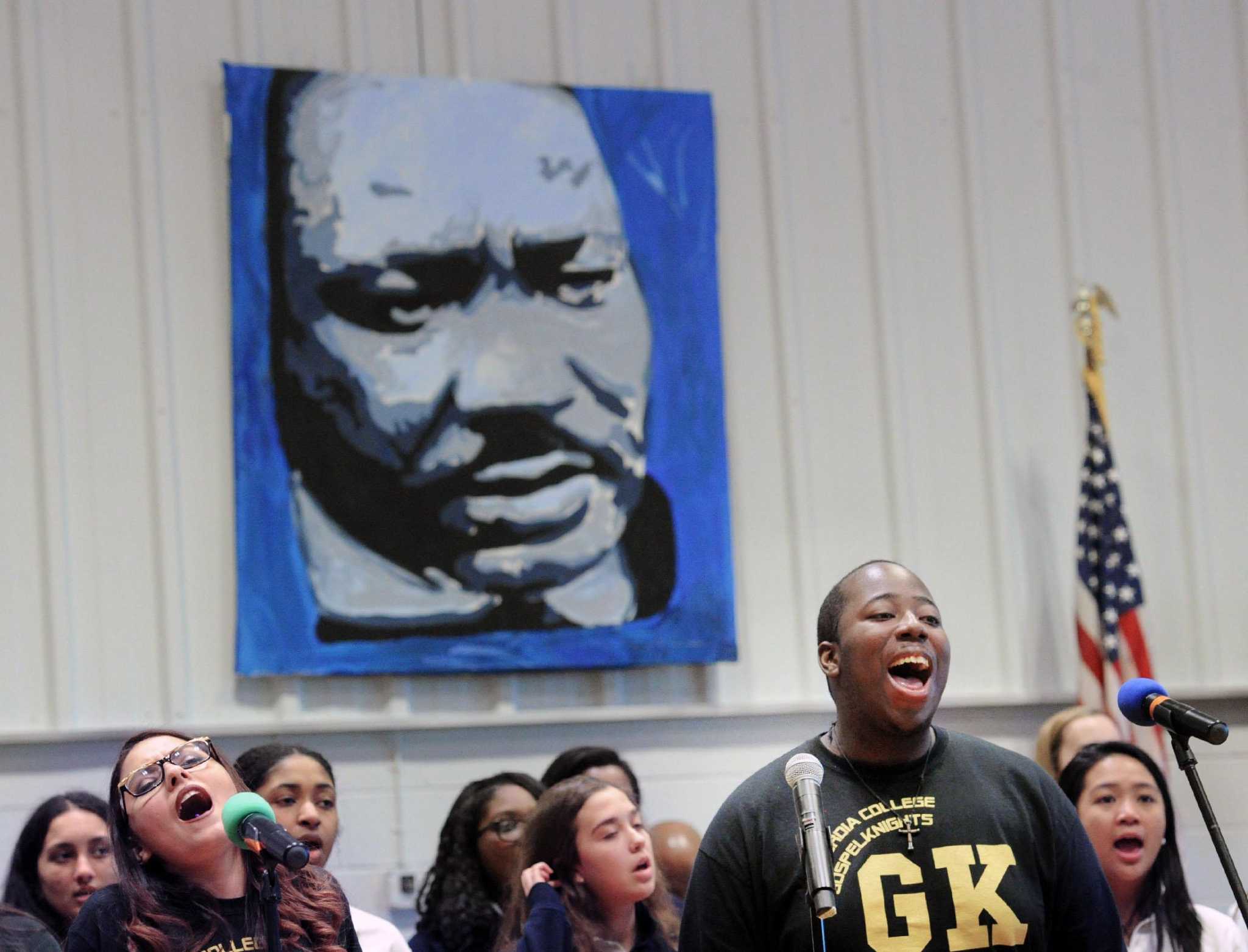 Civil rights activist Joanne Bland speaks at Sacred Heart Greenwich