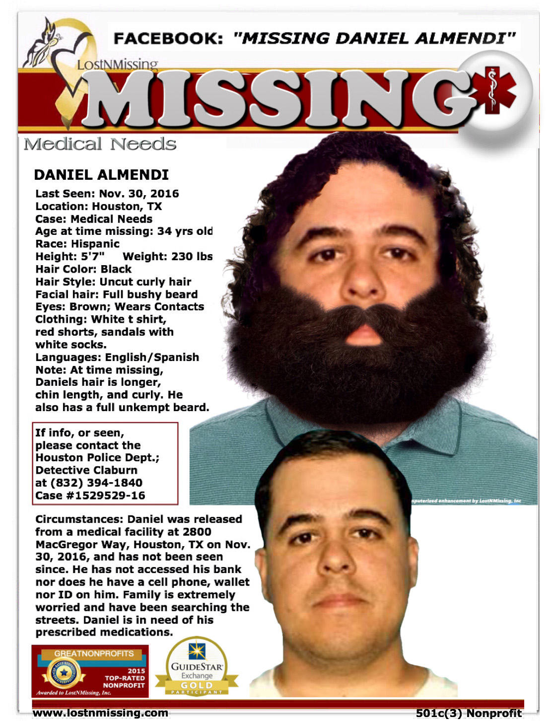 Missing man found in Houston six weeks after discharge from psychiatric ...