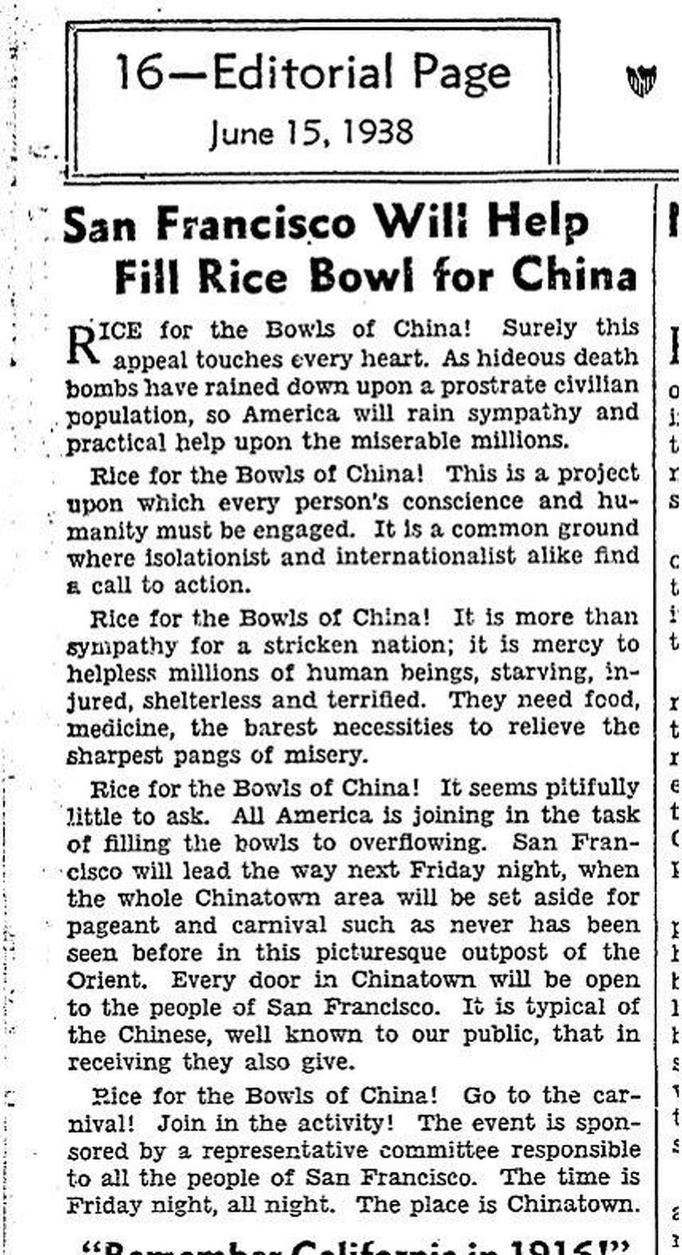 Chinatown charity: 79 years ago, SF’s Rice Bowl helped save lives