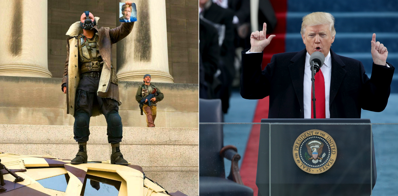 Donald Trump's inauguration speech compared to Bane from 'The Dark ...