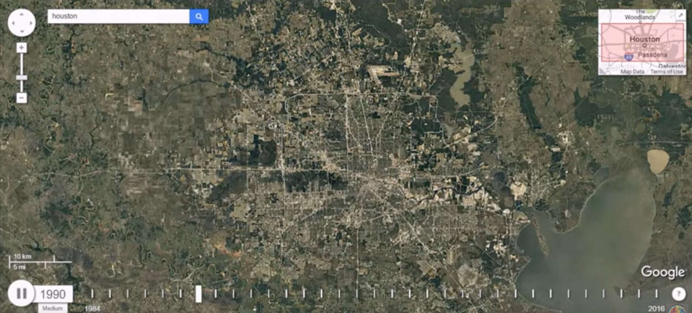 Google Maps time lapse shows how big Houston has gotten over the past ...
