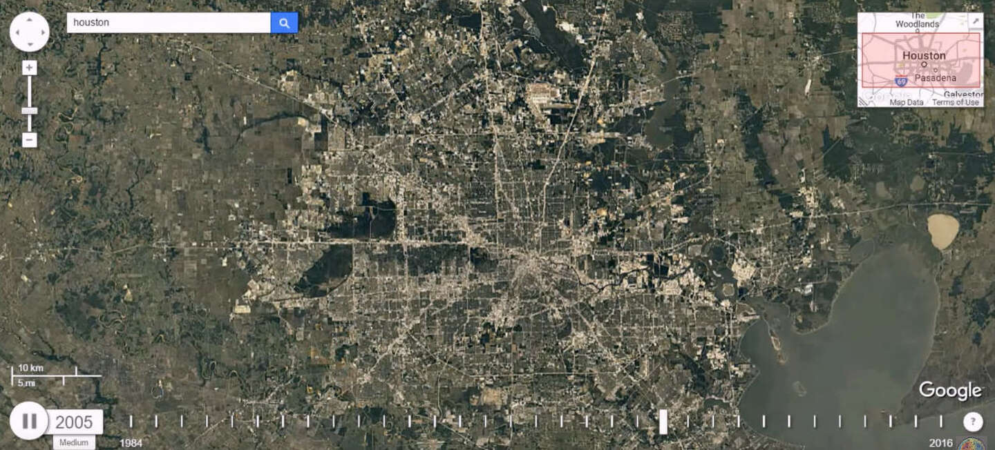 Google Maps time lapse shows how big Houston has gotten over the past ...