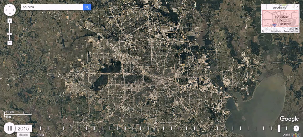Google Maps time lapse shows how big Houston has gotten over the past ...