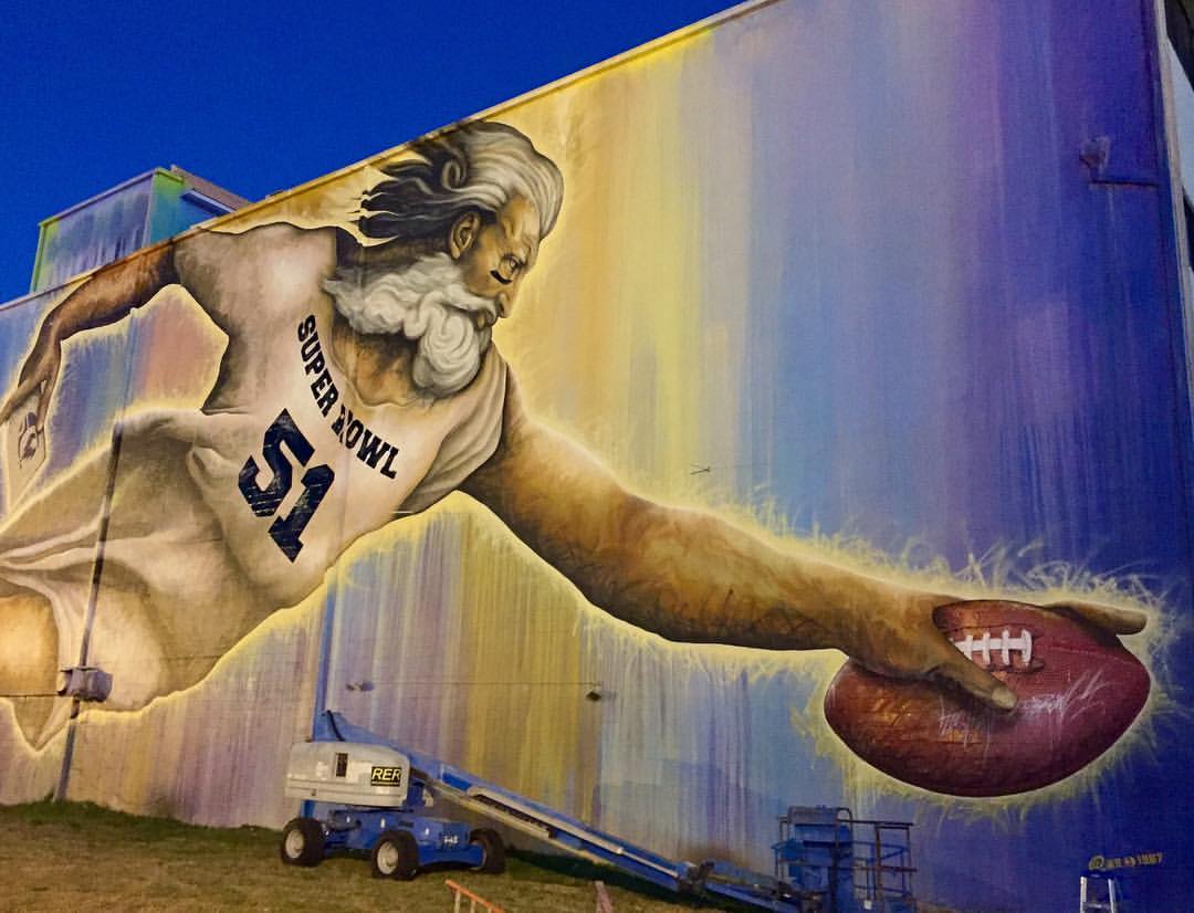 Popular Midtown mural gets Super Bowl update