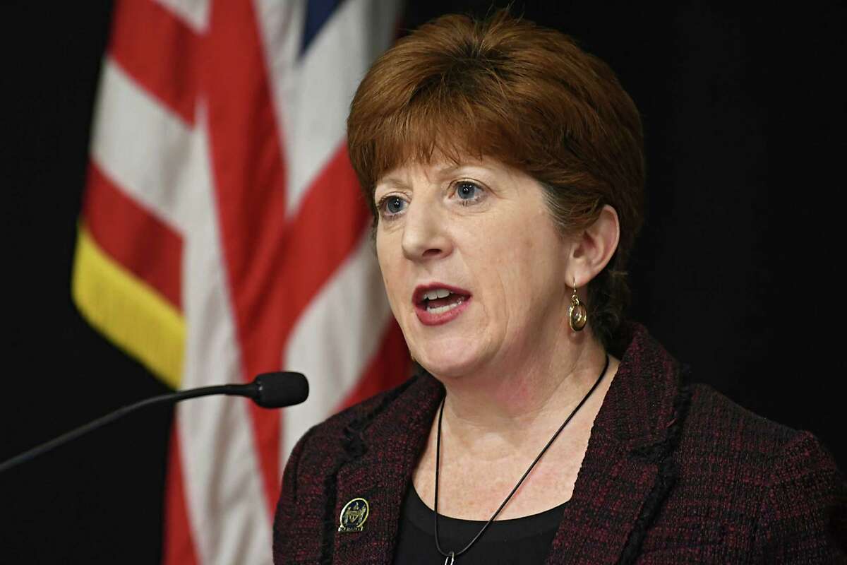 Albany Mayor Kathy Sheehan met by protesters at state of the city address