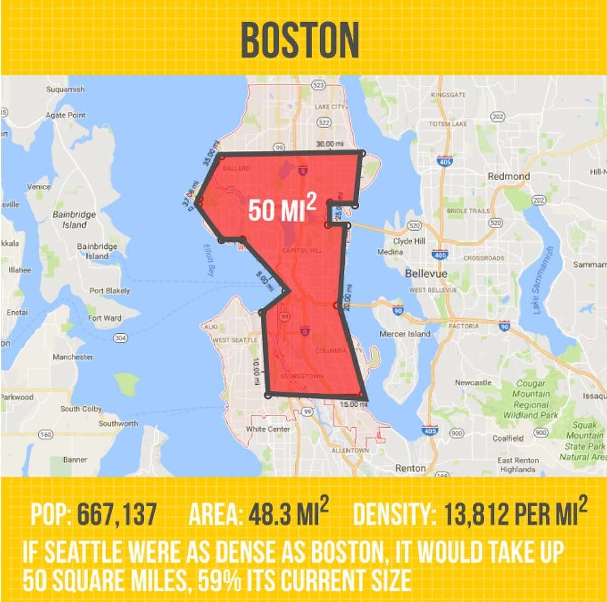 How crowded is Seattle compared to other cities?