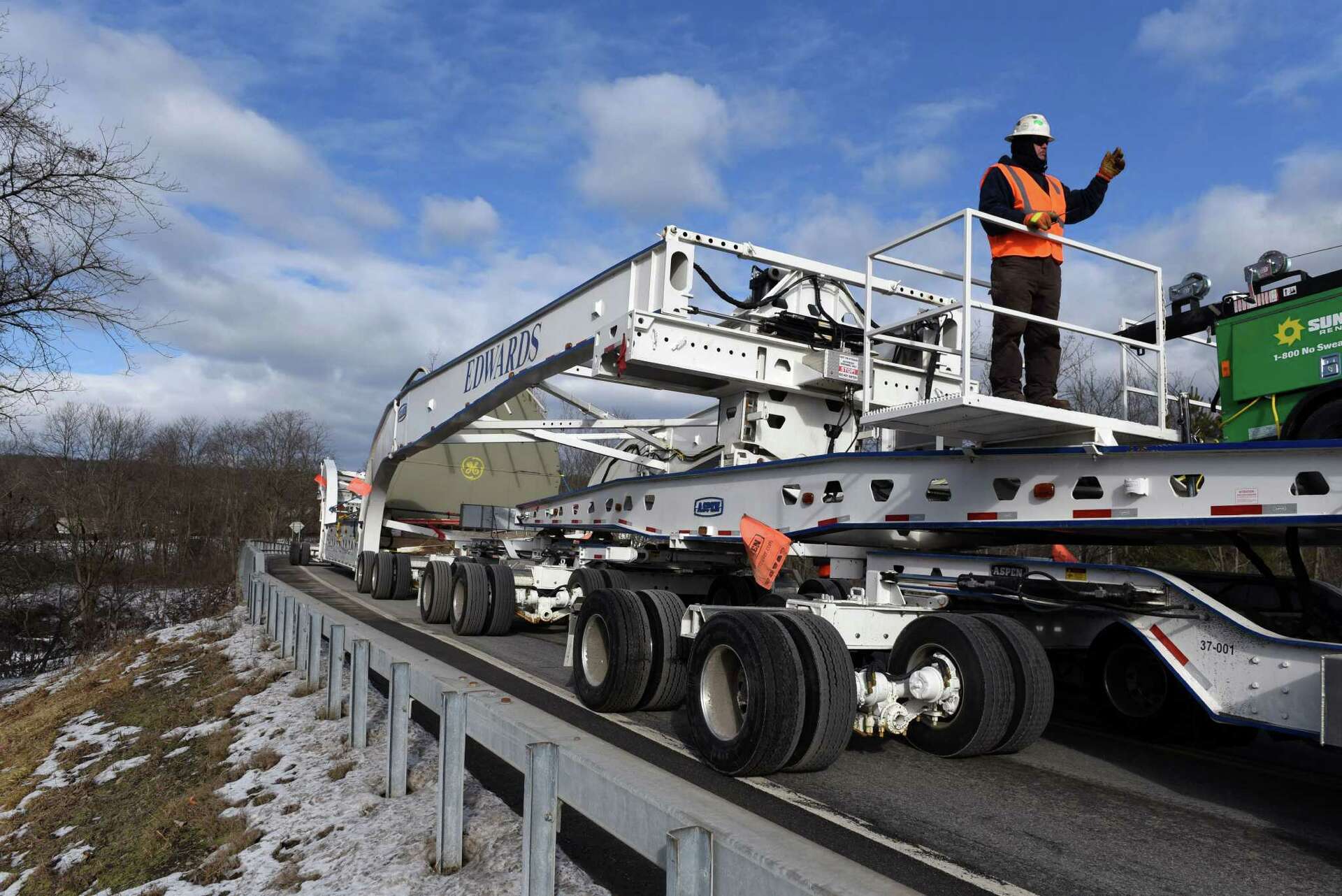 GE turbine hauled through counties