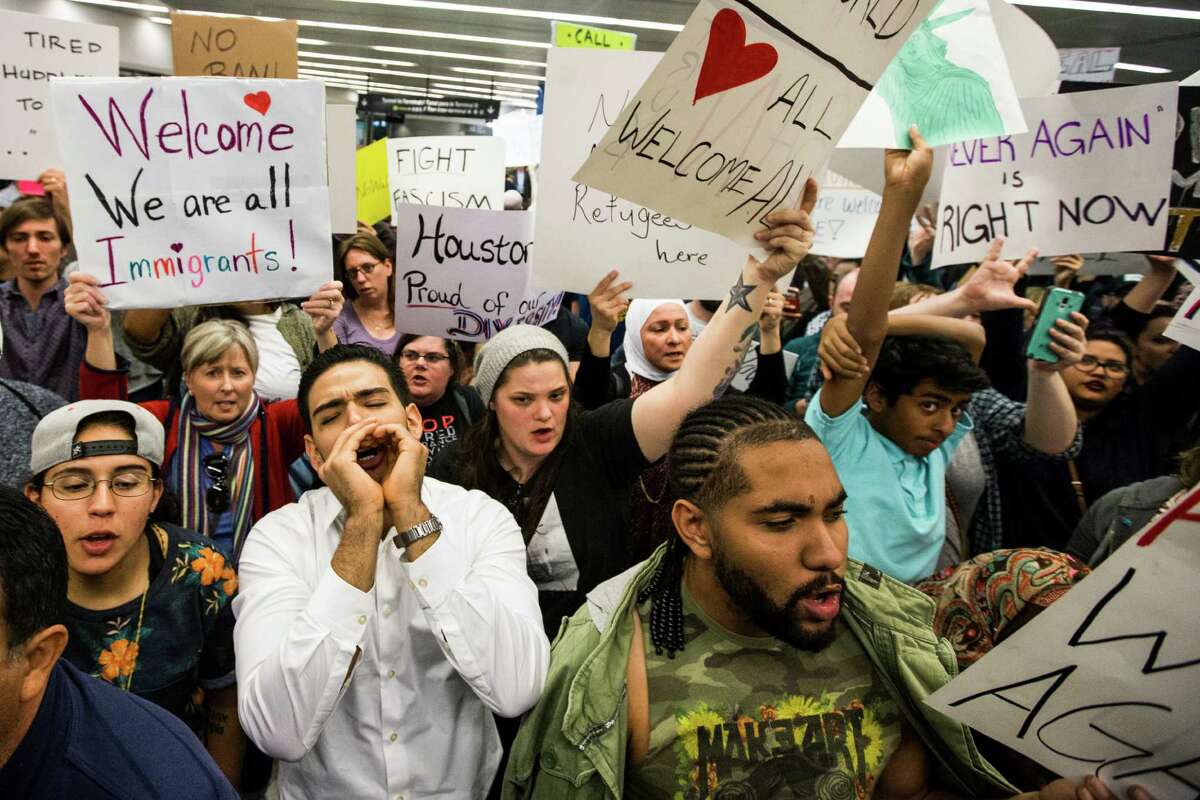 Amid immigration protests at Bush Airport, lawyers gather to help ...