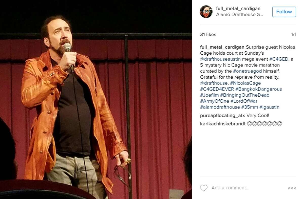 Nicolas Cage surprises fans at Austin Alamo Drafthouse, takes selfies