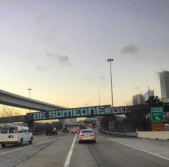 Houston's "BE SOMEONE" graffiti is now back to normal