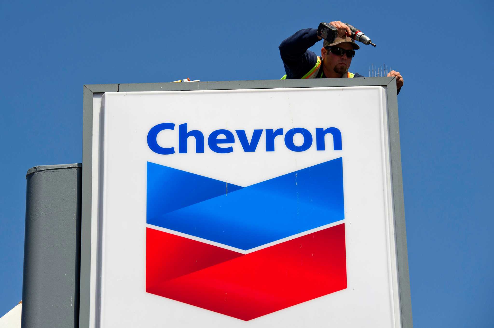 Chevron Gas Station Sign