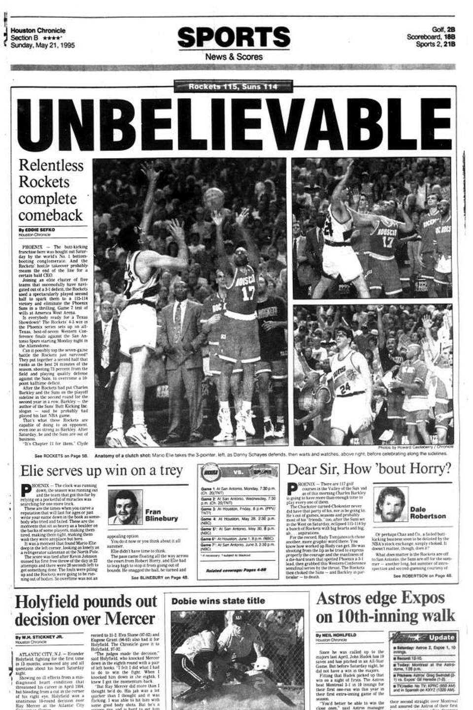 Houston Rockets' Mario Elie reflects on 'Kiss of Death' shot vs. Suns