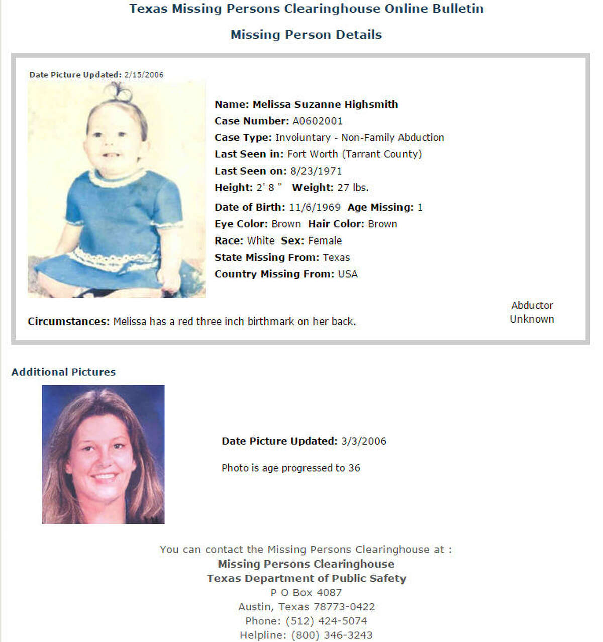 Melissa Highsmith vanished as a toddler, there's been no sign of her ...