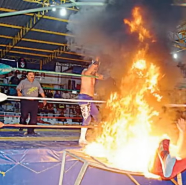 Report: Luchador suffers third-degree burns after being slammed onto ...