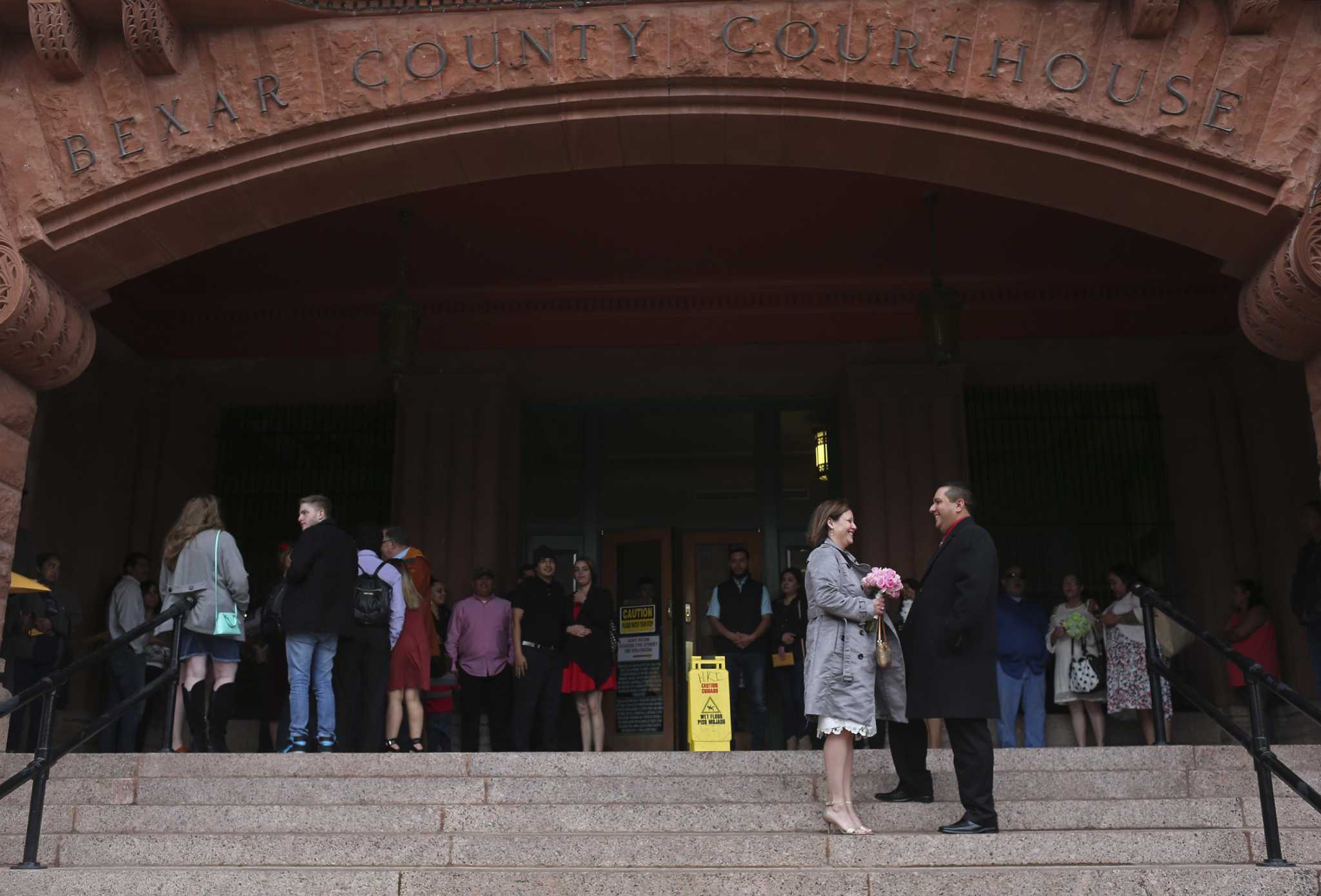 Couples head to the courthouse for Valentine’s Day wedding tradition