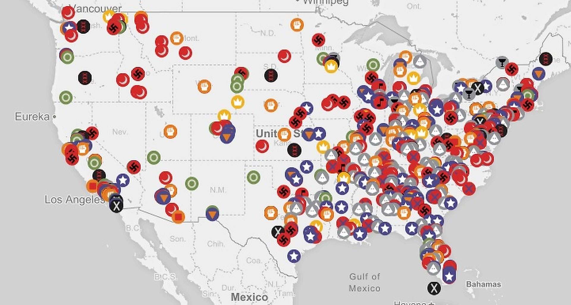 Map shows where Northern California's hate groups can be found