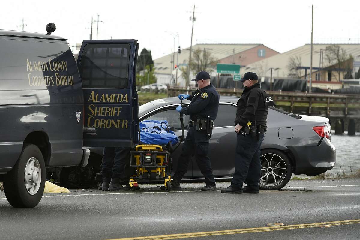 Driver dies when car skids off road and into Oakland estuary