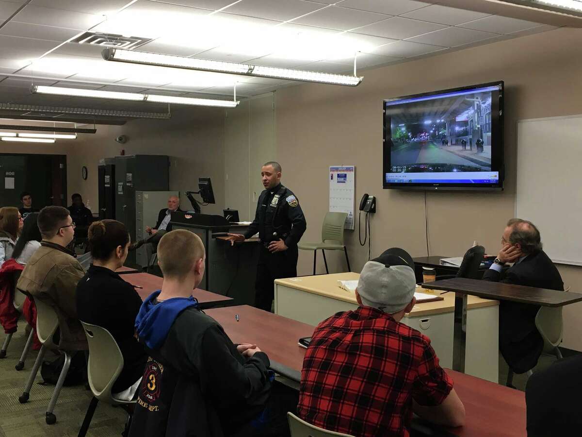 Schenectady cop recalls brutal attack in student address