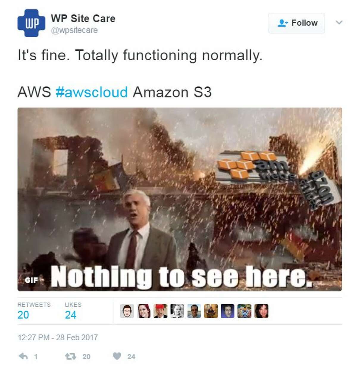 Internet laughs at AWS conference as AWS fails across web
