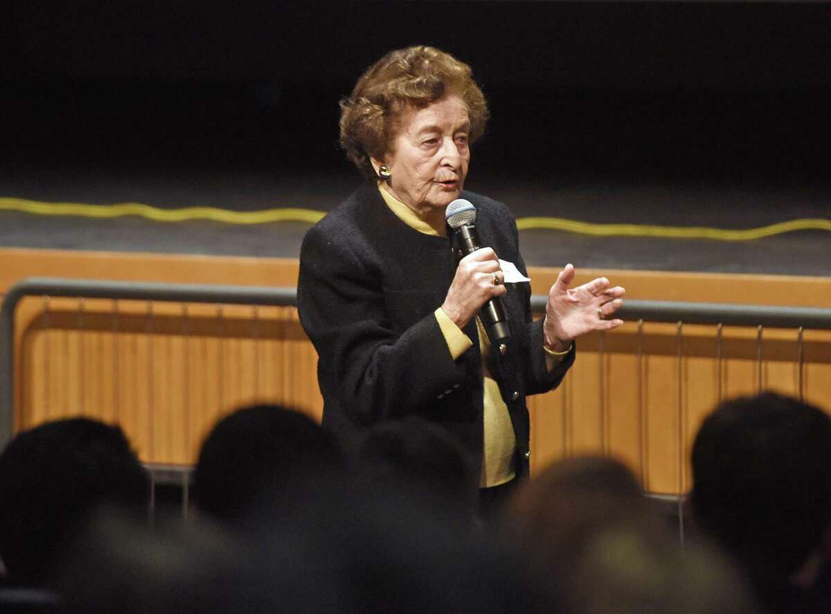 A Holocaust survivor talks about prejudice to Greenwich High students