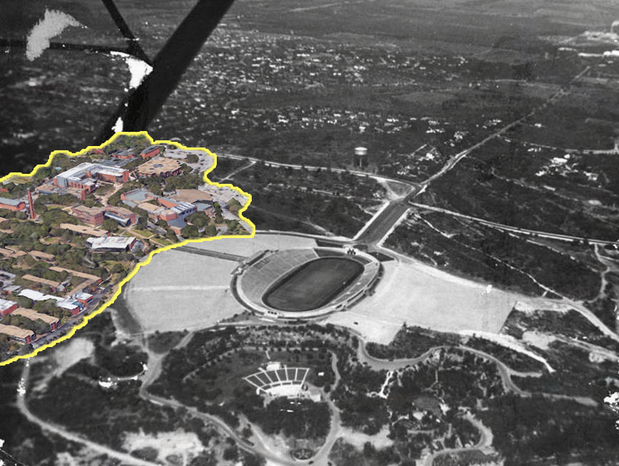 Alamo Stadium, Trinity University and Brackenridge Park area in 1940 ...