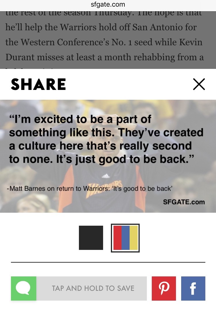 Check out a new SFGATE mobile feature: Quote stories and share