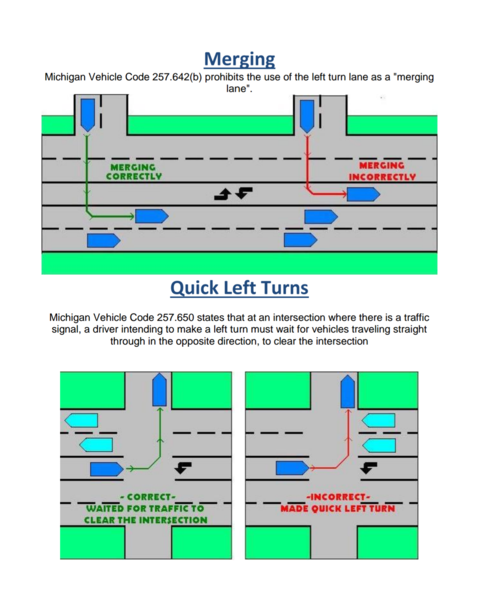 Improper lane use, quick left turns March enforcement focus