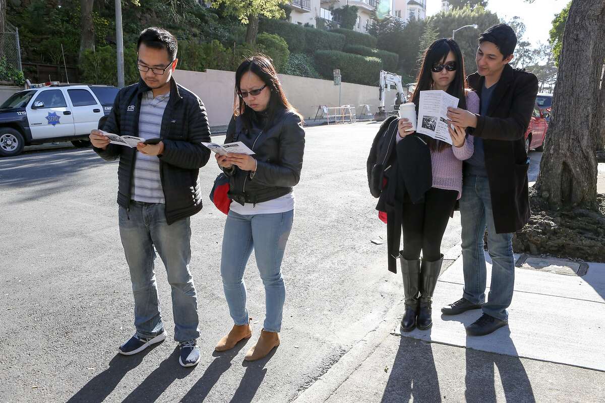 Pro-immigrant demonstrators rally outside Peter Thiel’s SF home