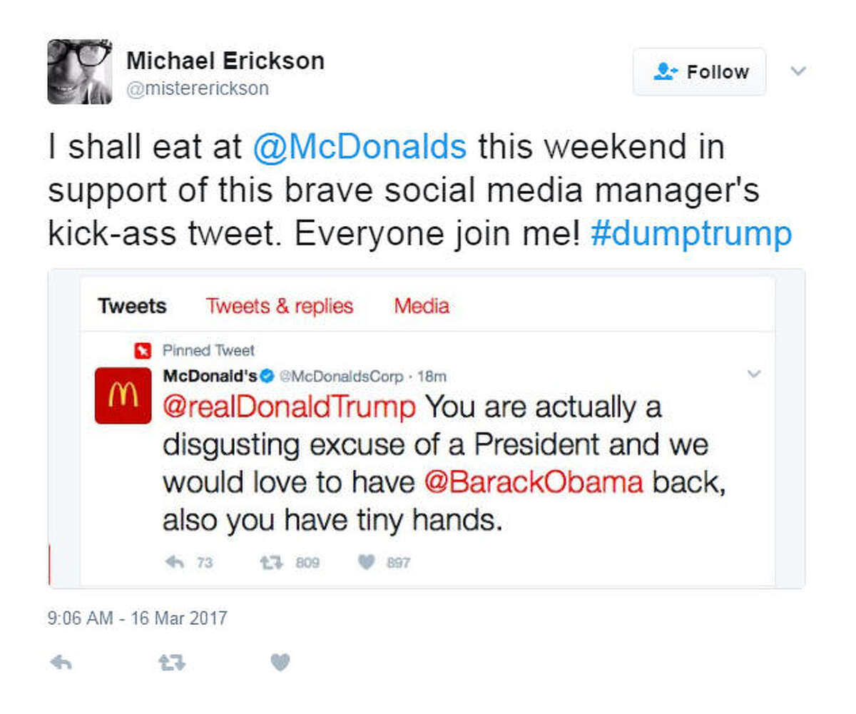 McDonald's tweets to Trump: 'You are actually a disgusting excuse of a ...