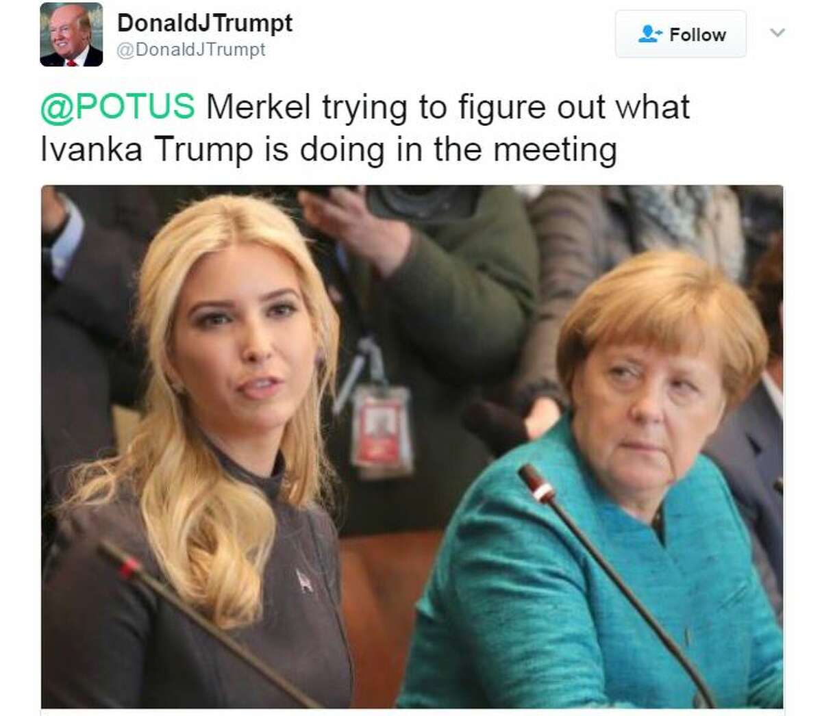 Photos of Ivanka Trump and German Chancellor Angela Merkel widely ...