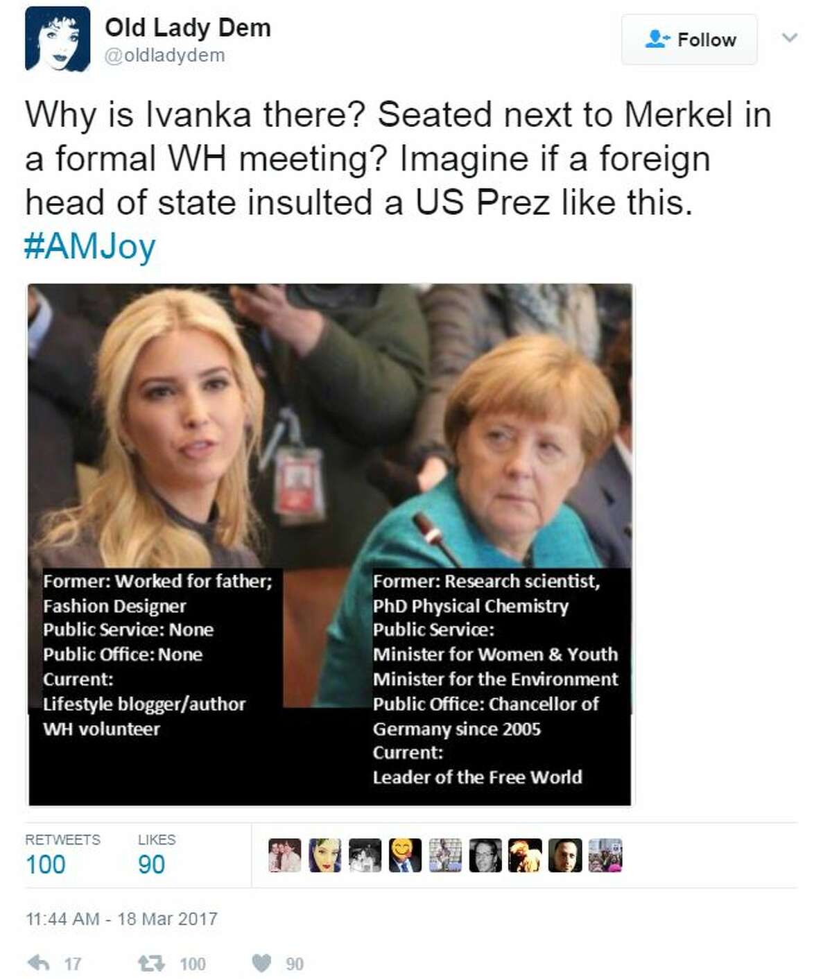 Photos of Ivanka Trump and German Chancellor Angela Merkel widely ...