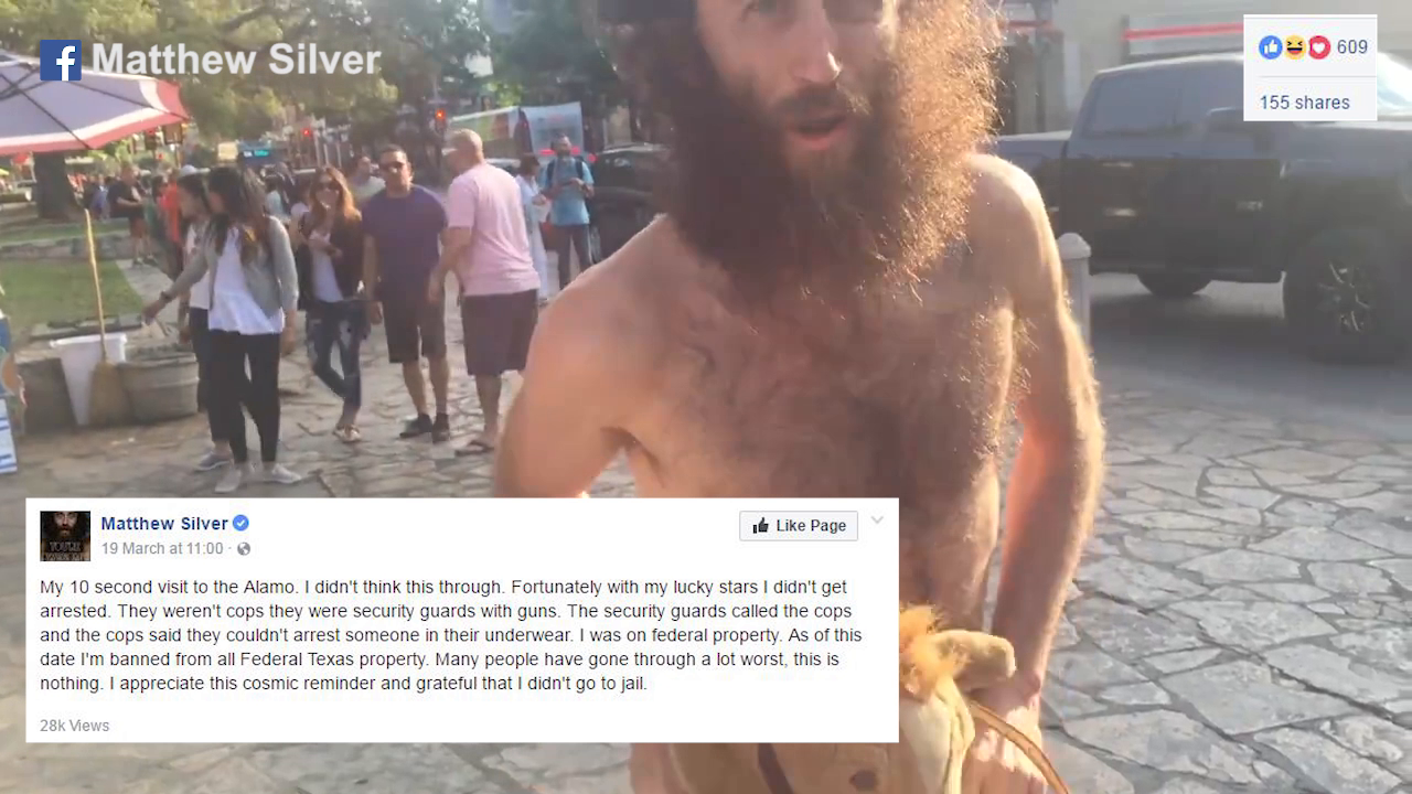 Video: Alamo Rangers detain man in Speedo riding wooden pony with ...