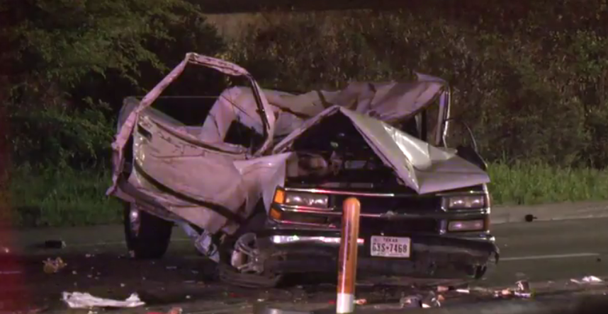 Truck going 100 mph crashes into sign, street light, knocking out power