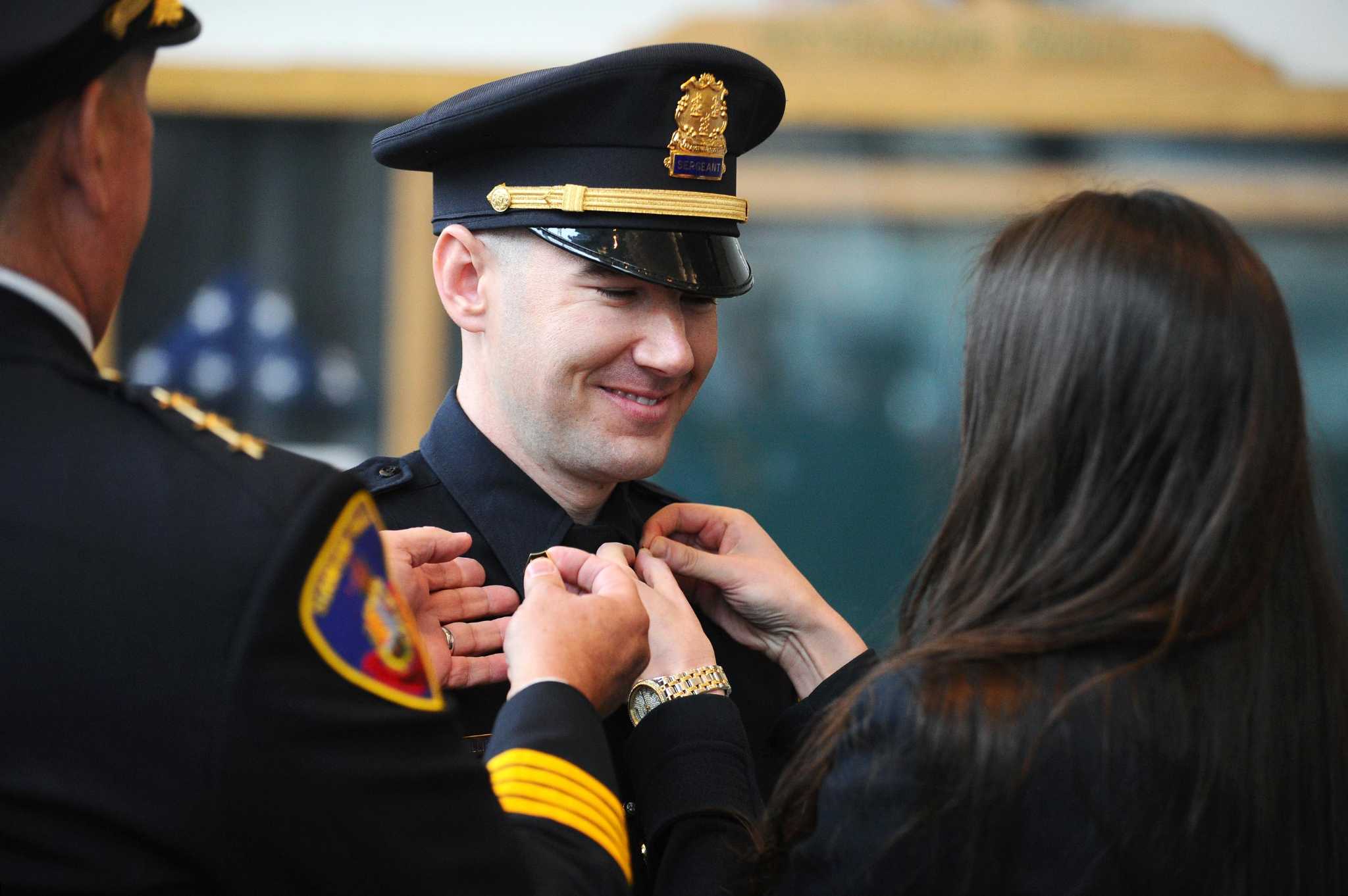 Stamford promotes three police officers to sergeant