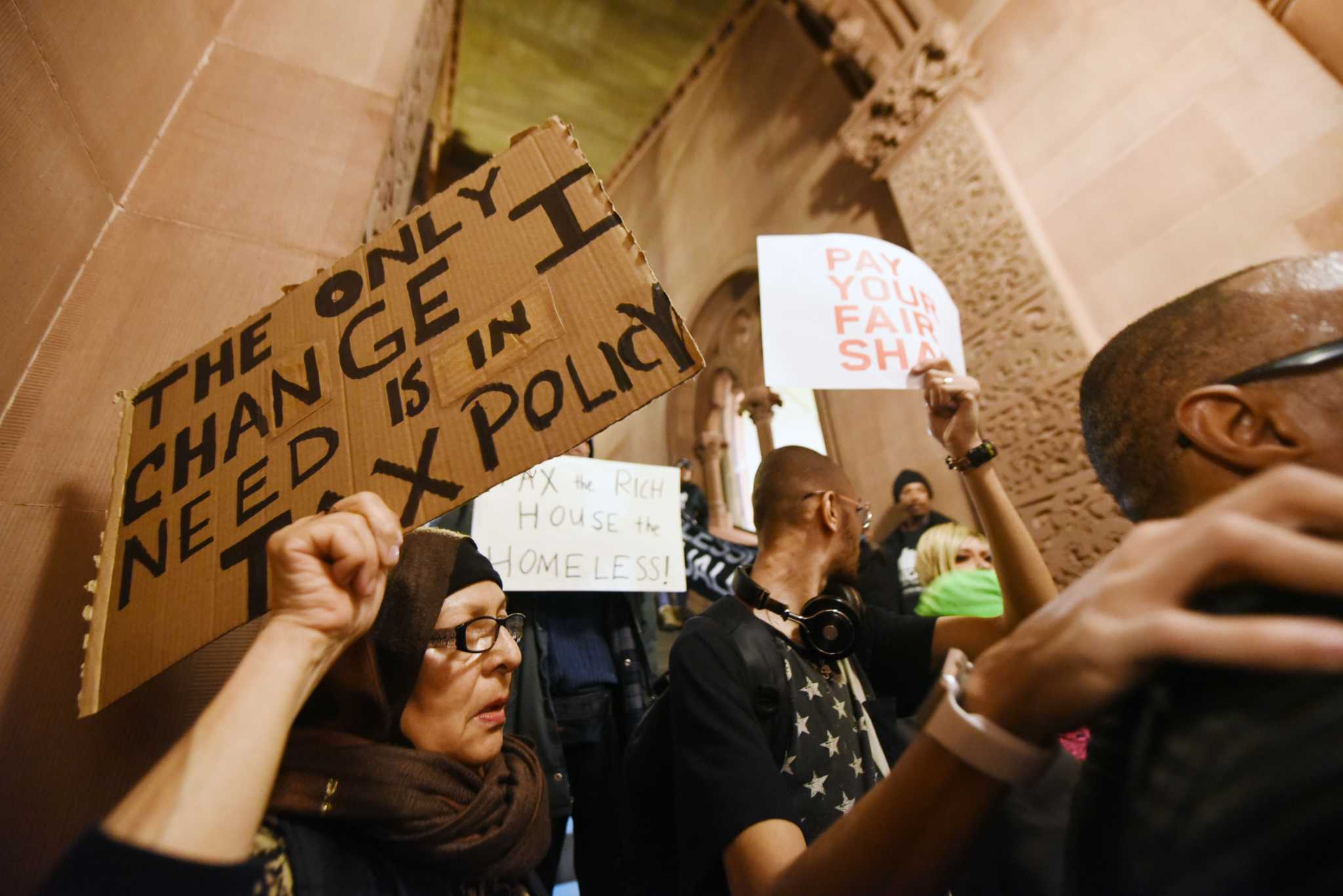 Protesters seek budget changes