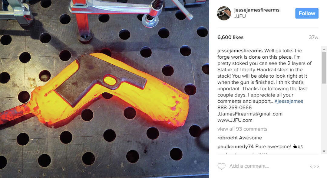 Texas reality TV star Jesse James crafts custom rare pistols from ...