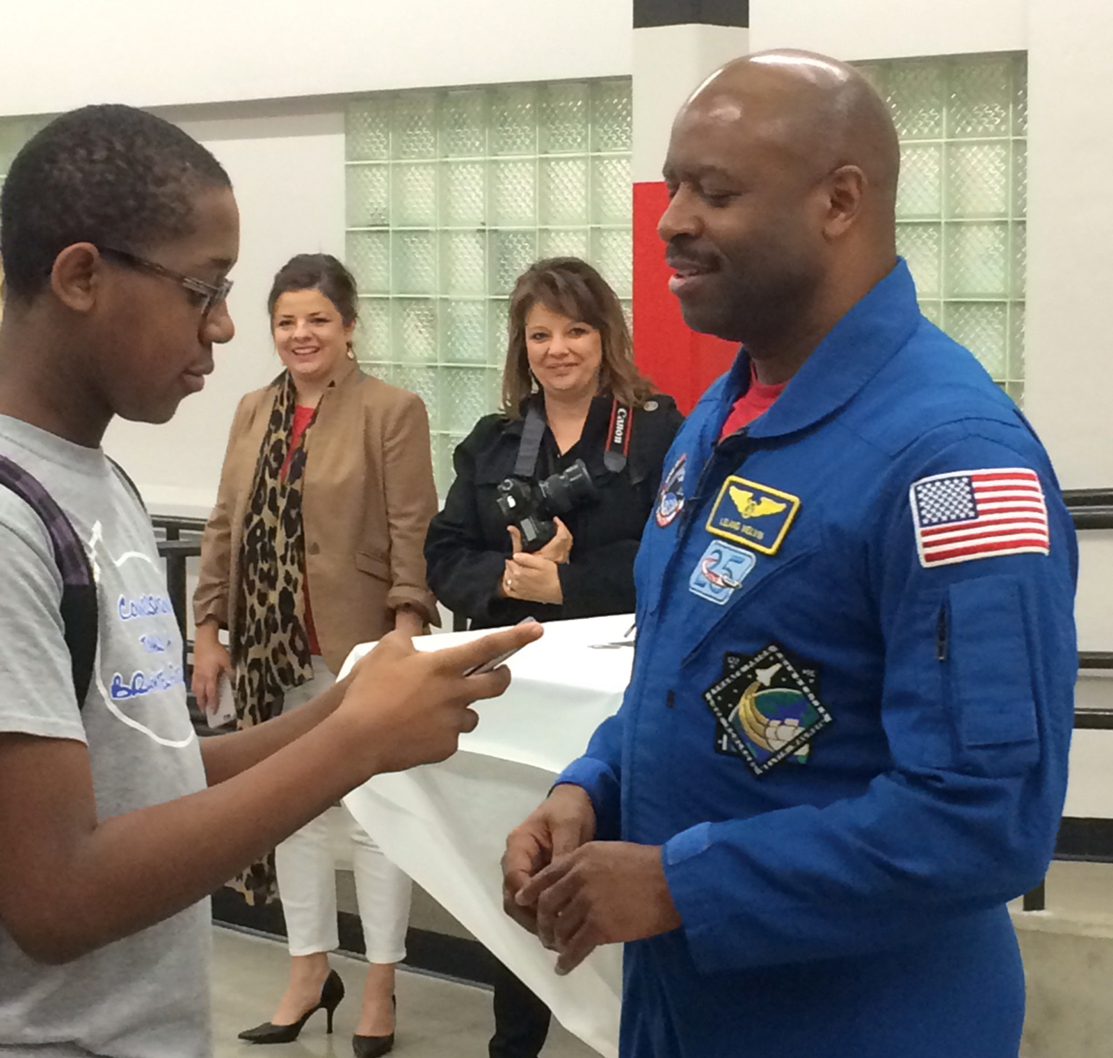 Astronaut delivers message to high school students
