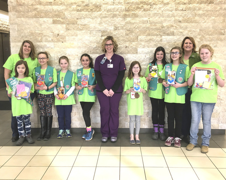 Scouts bring cookies to pediatric patients