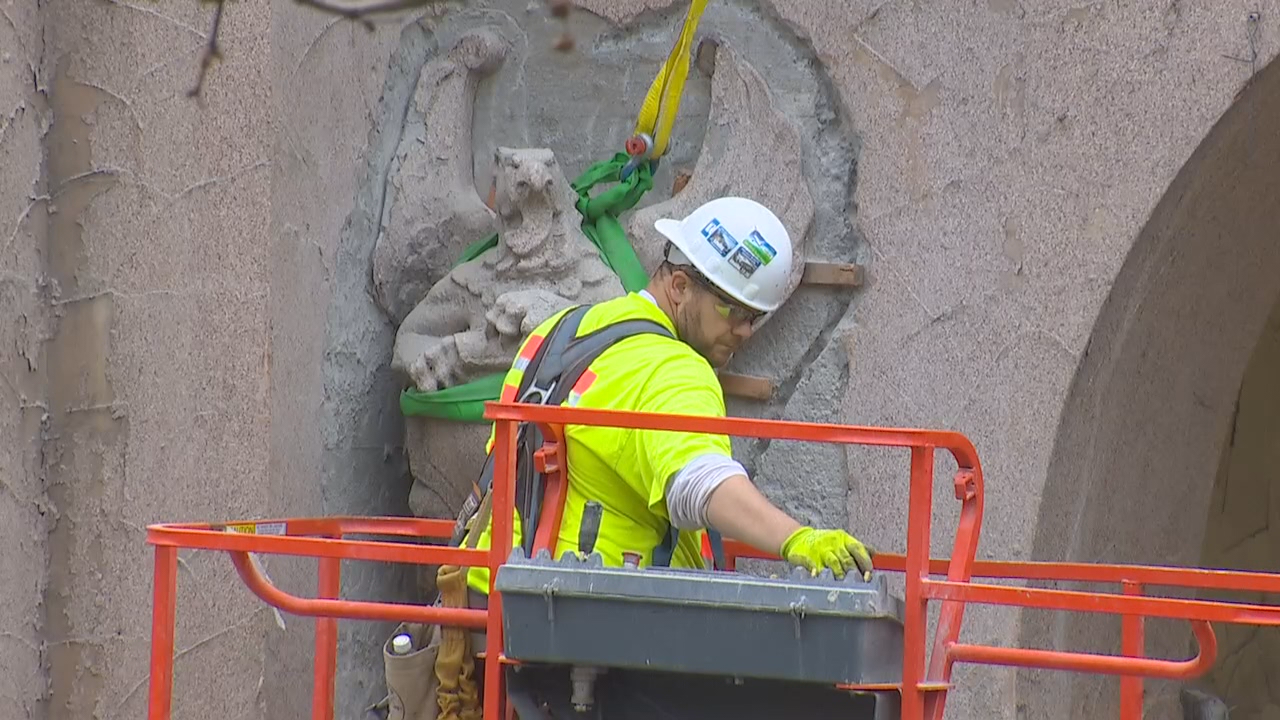 Demolition uncovers historic Seattle Center facade