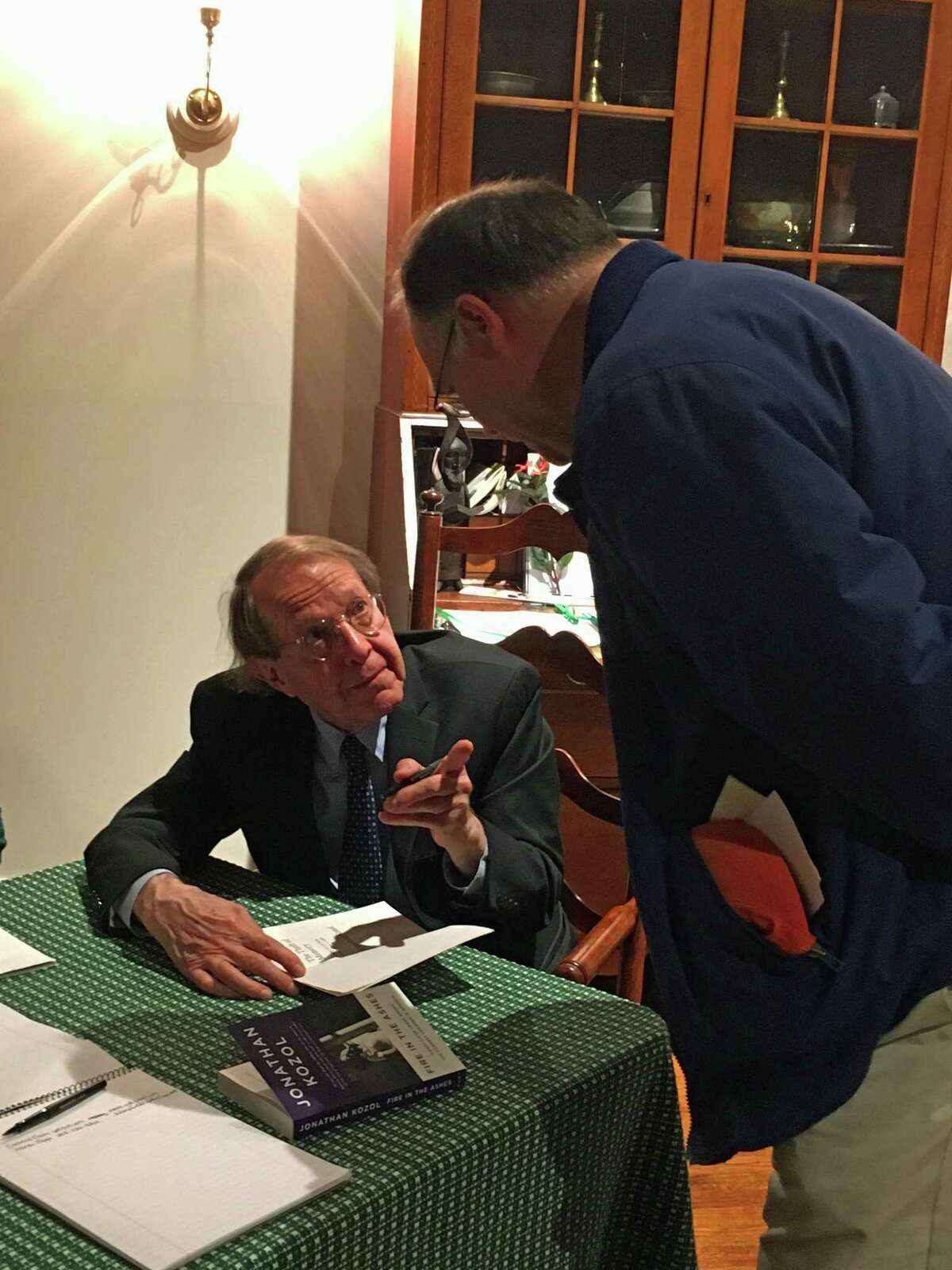 Education writer Jonathan Kozol addresses Greenwich audience