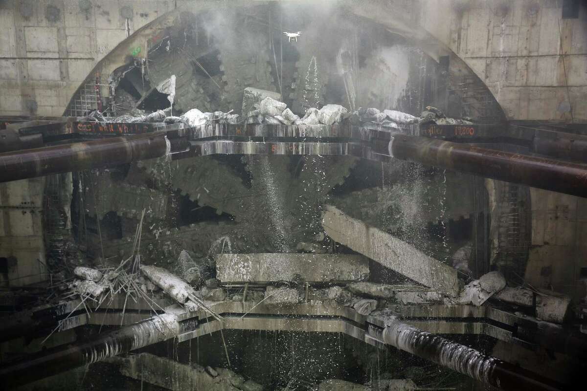 Watch: Bertha breaks through Seattle waterfront tunnel