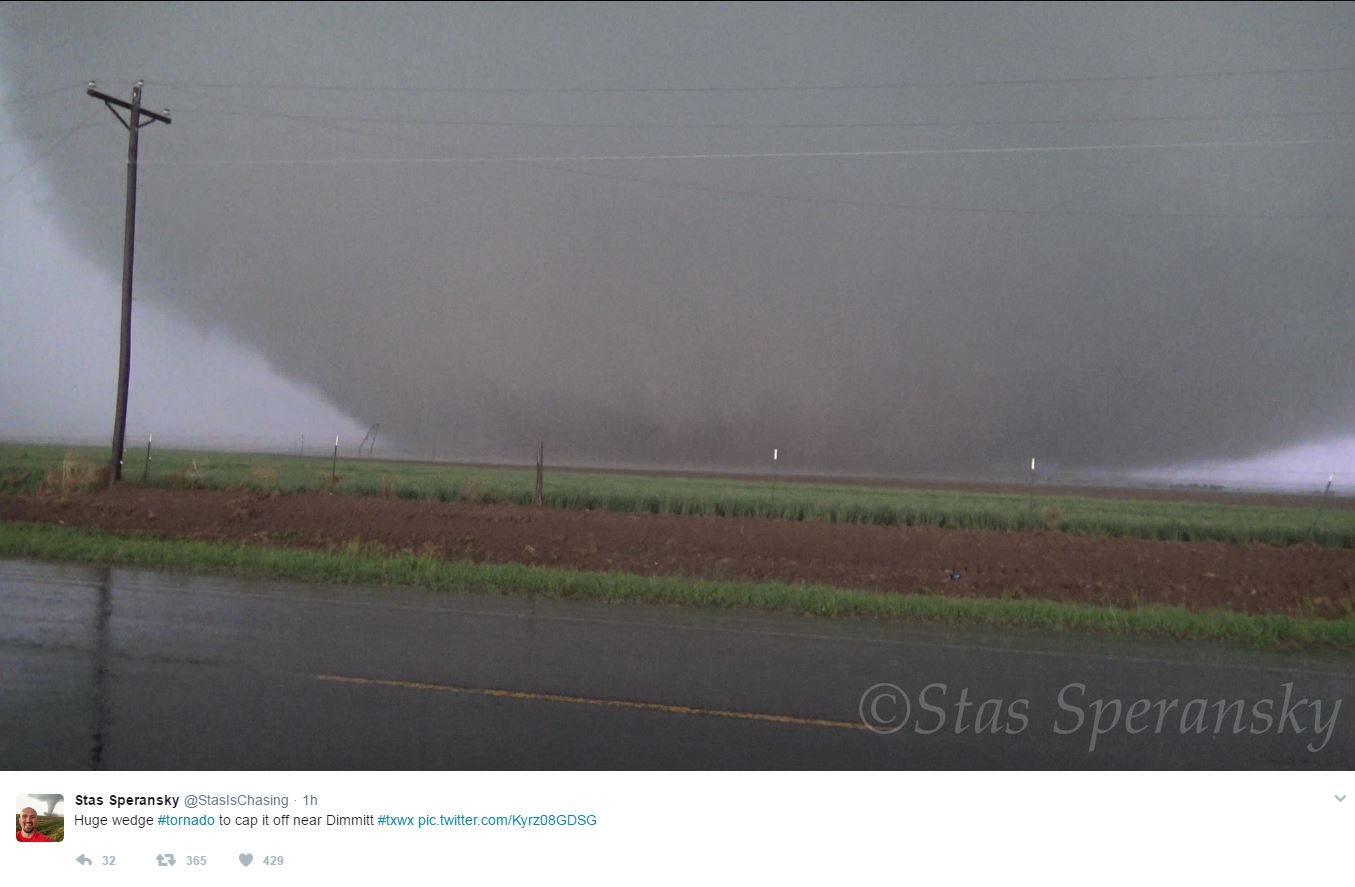 Preliminary reports of tornadoes in North Texas, Dimmitt