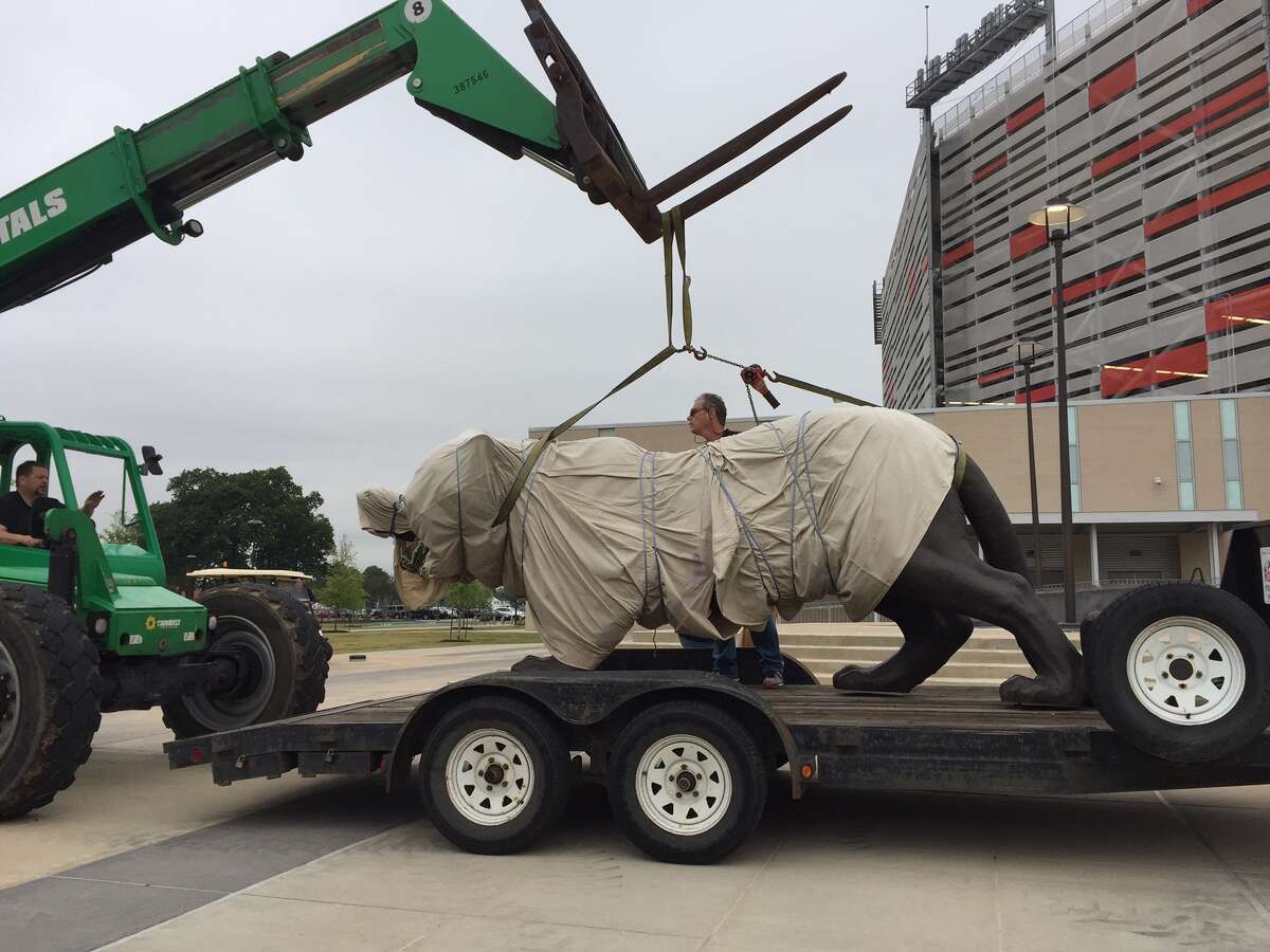 UH unveils bronze cougar statue outside TDECU Stadium