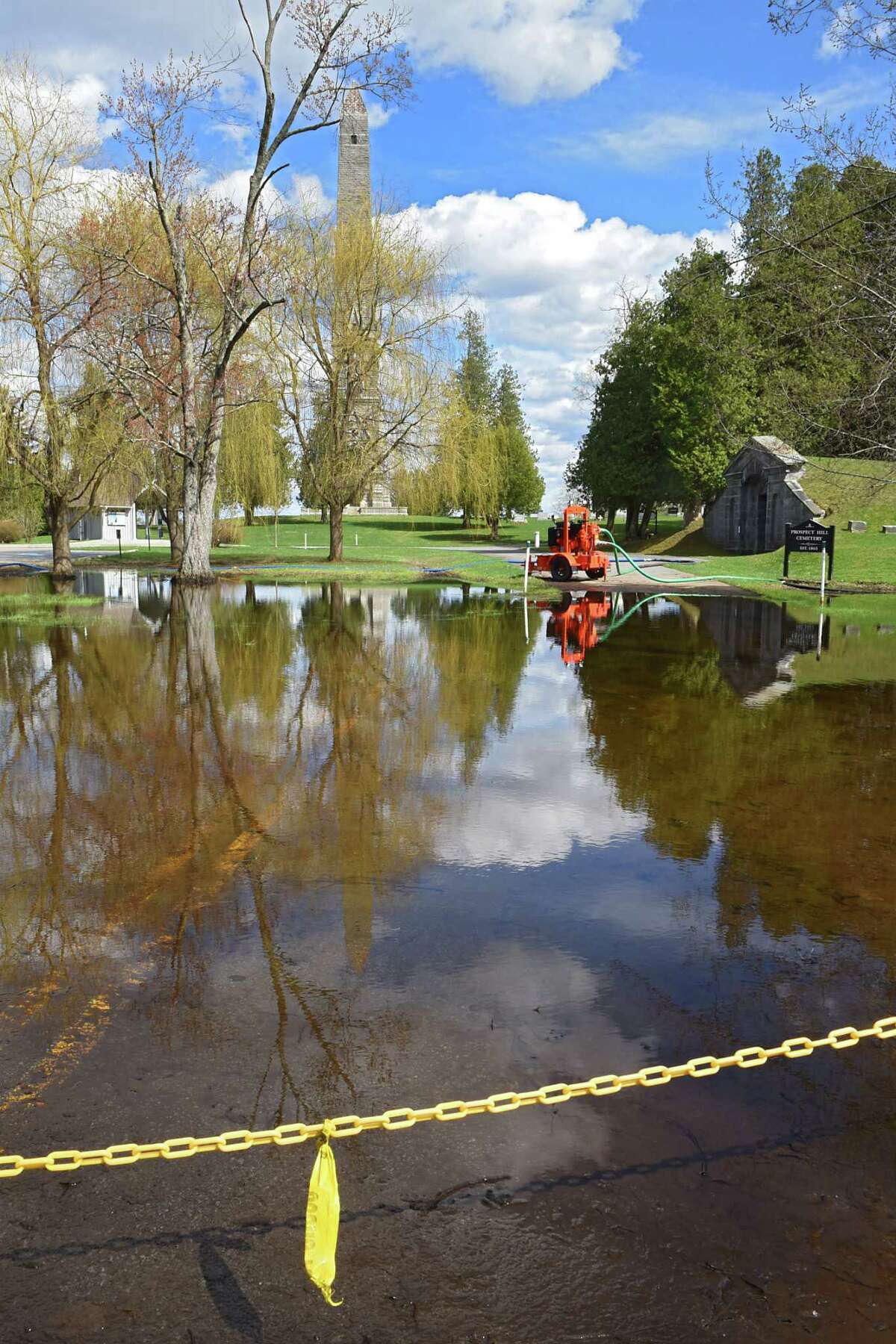 Saratoga Monument Lot Flooding A Mystery