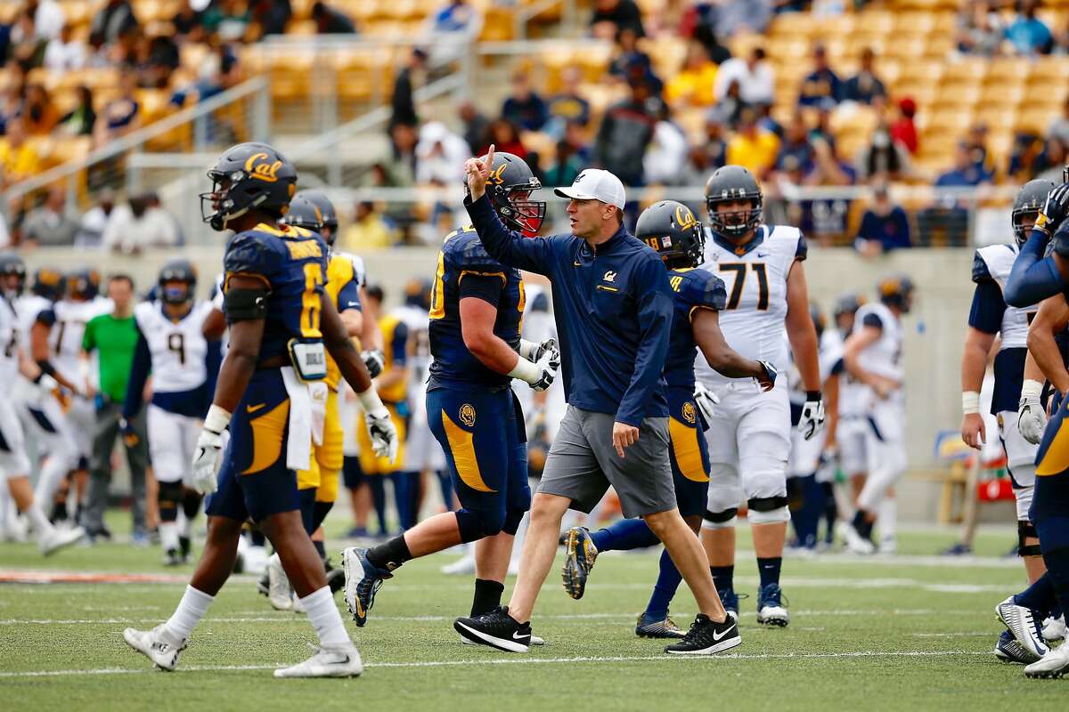 Cal head coach Justin Wilcox gets into the swing of spring
